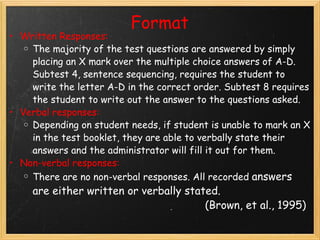 TORC-3 Test of Reading Comprehension- Third Edition | PPT
