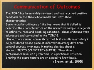 TORC-3 Test of Reading Comprehension- Third Edition | PPT