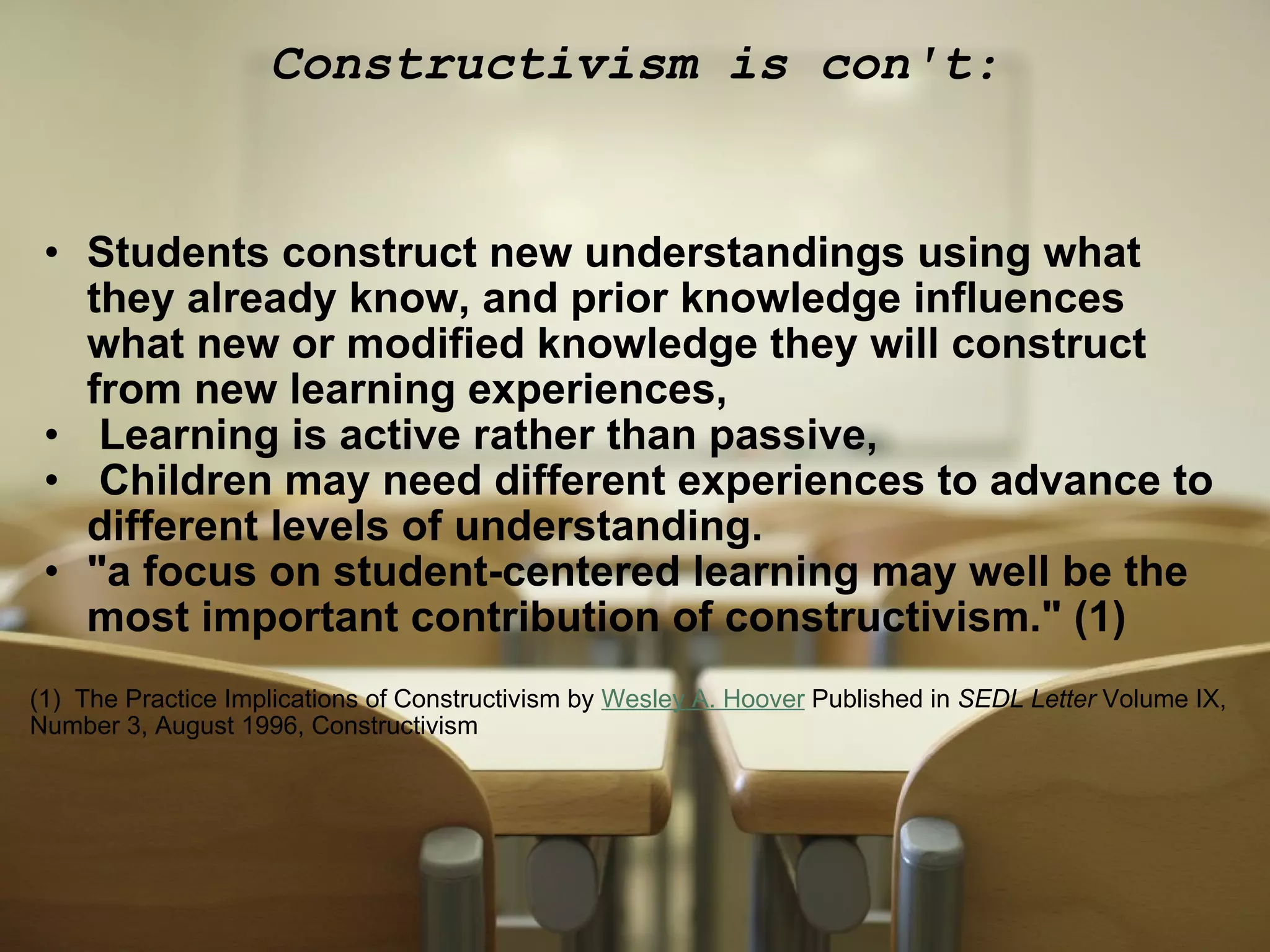 Constructivism in the classroom | PPT
