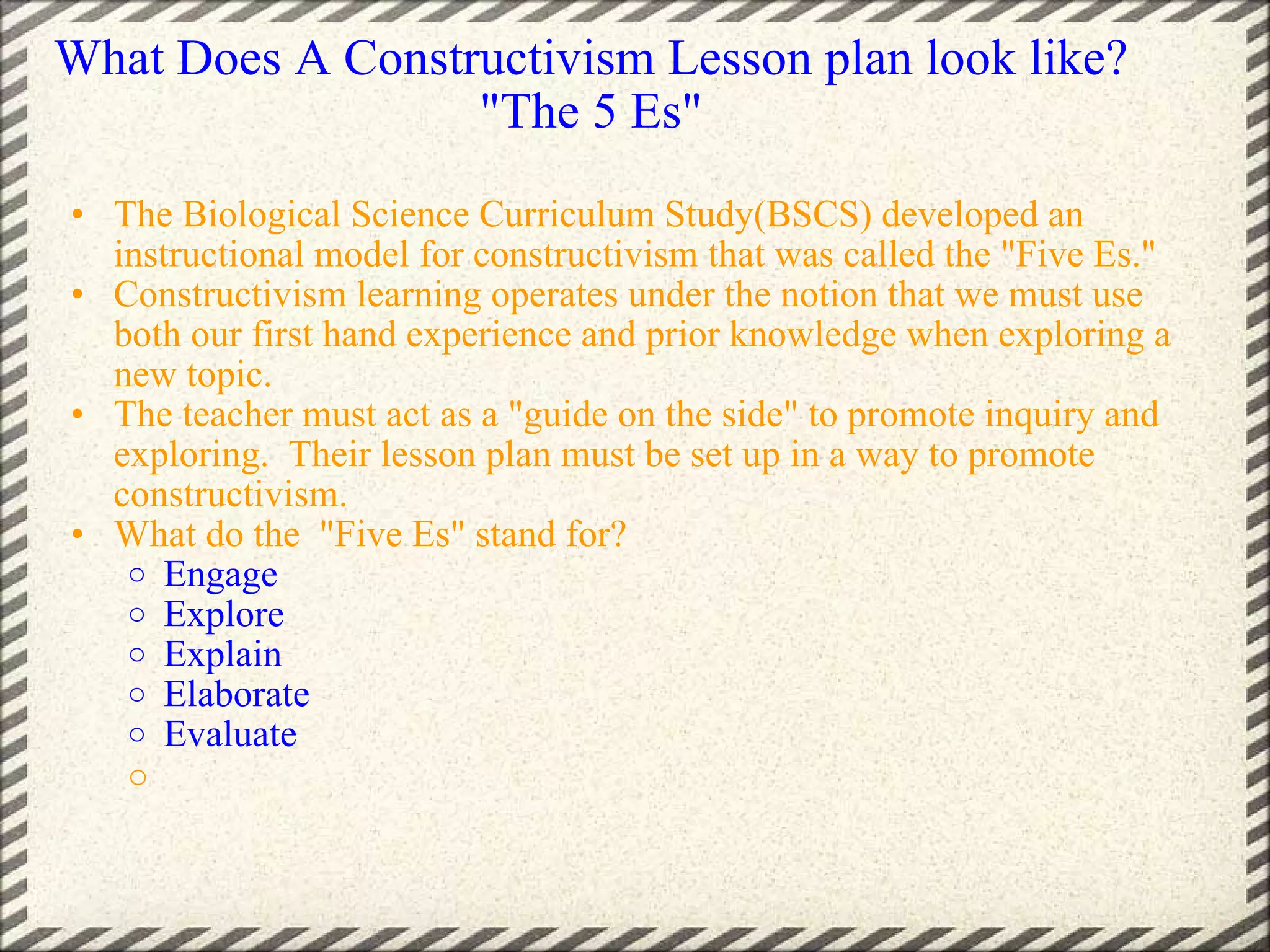 The Constructivism Approach To Learning: Reforming the | PPT