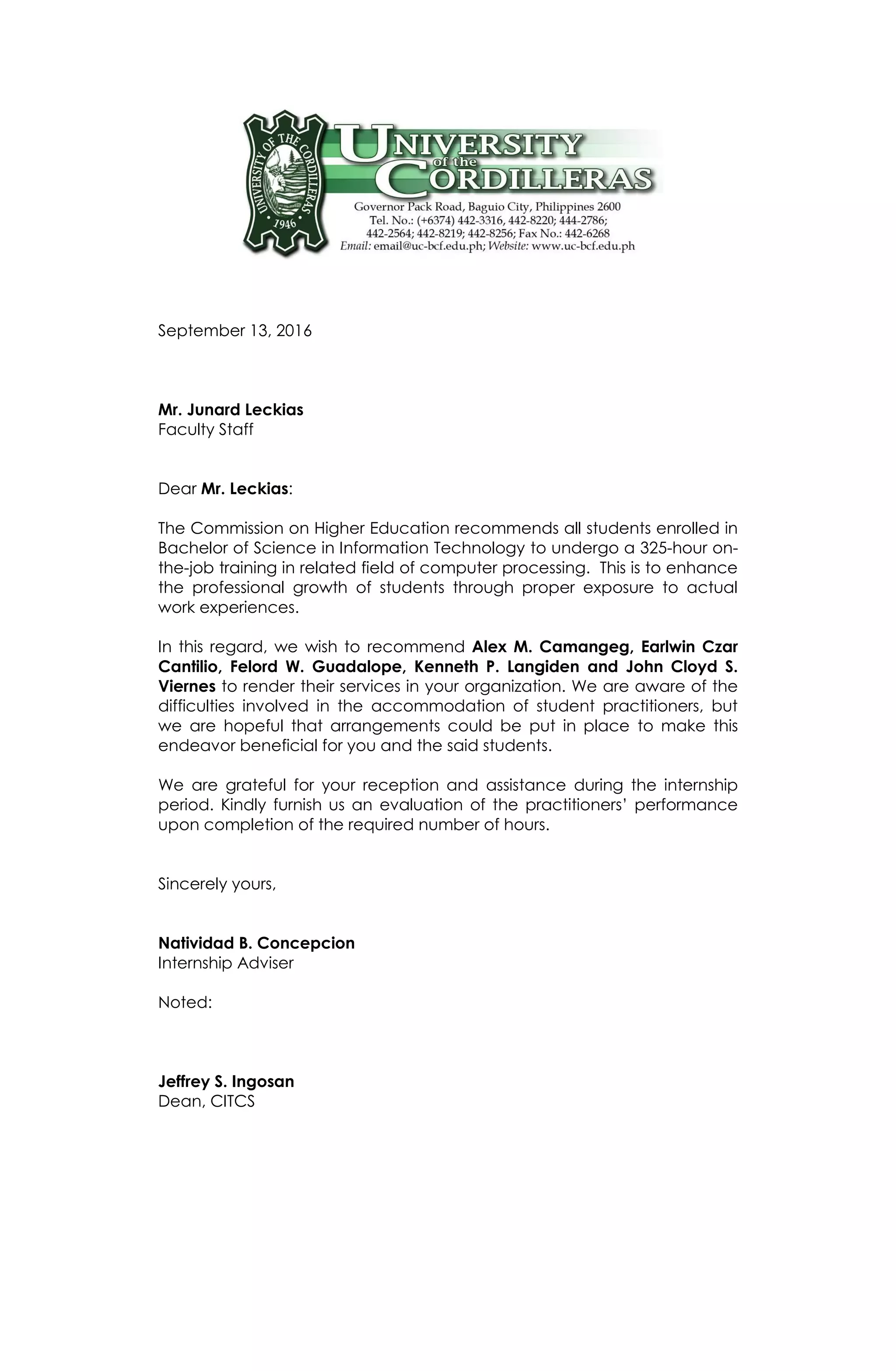 ENDORSEMENT-LETTER | PDF