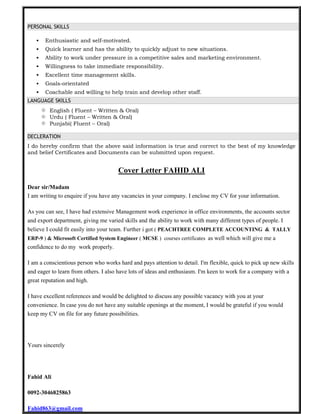 FAHID Resume | PDF