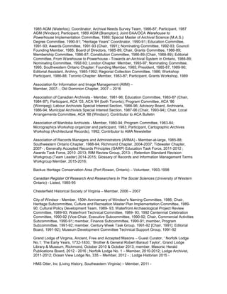 GMW CV | PDF | Hobbies & Interests