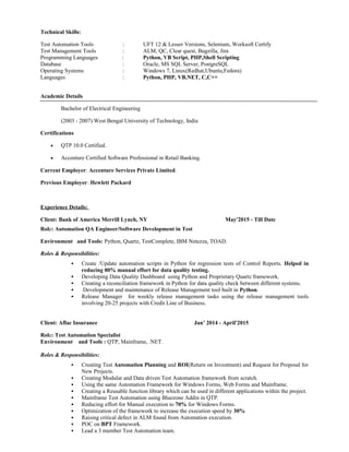 Joy Banerjee (Test Automation Engineer) | PDF