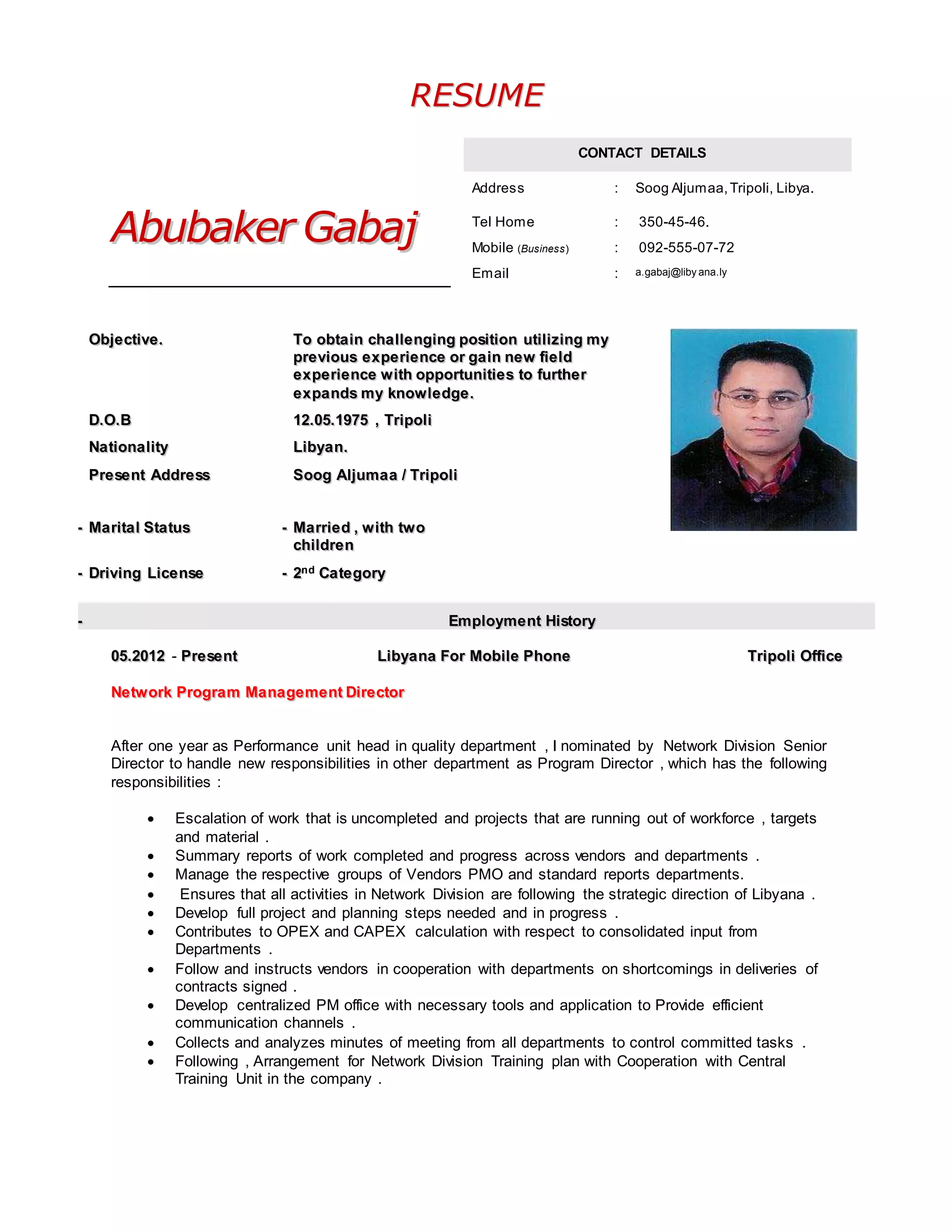 CV3 | DOCX | Telecommunications Industry | Industries