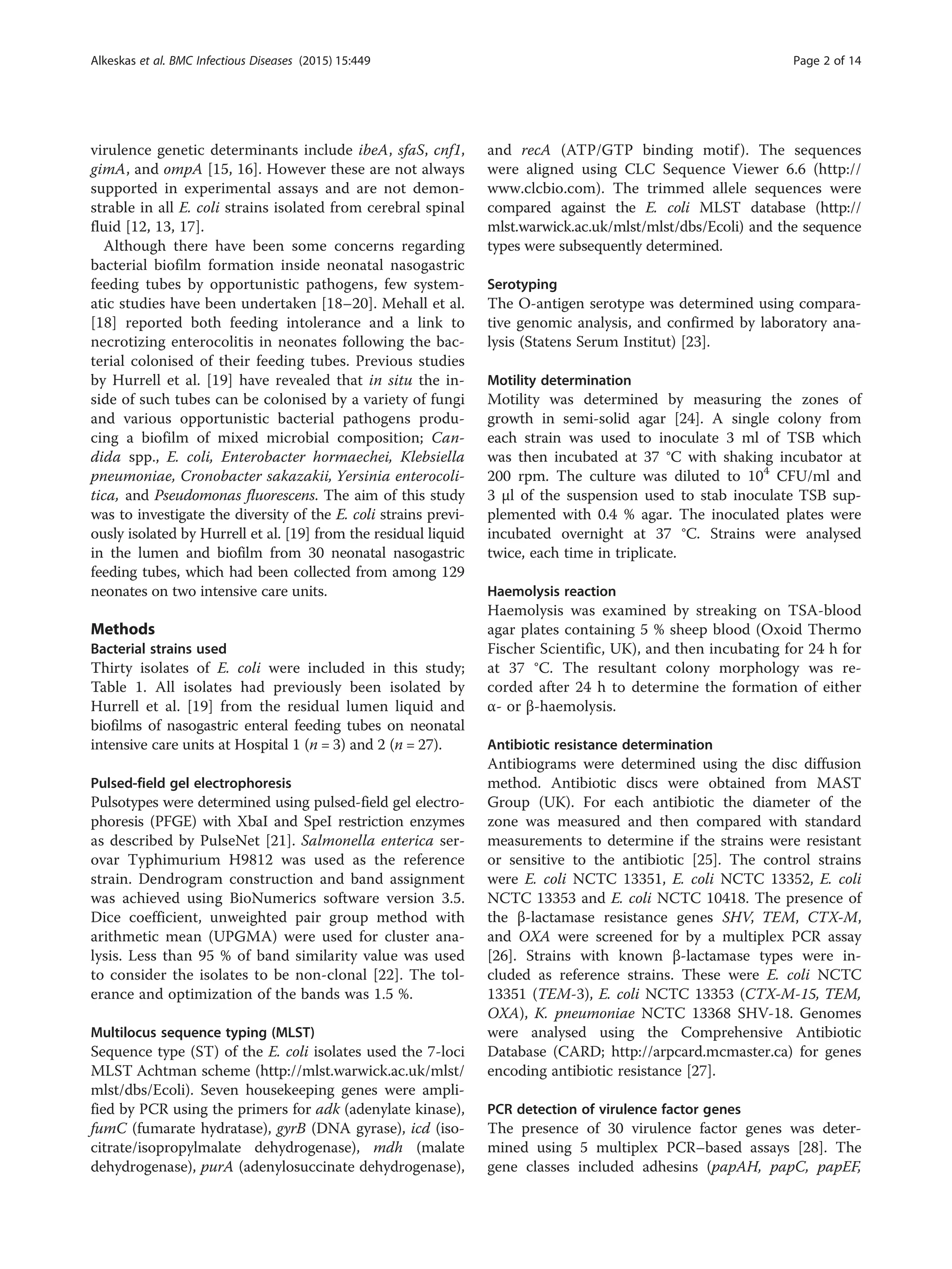 The molecular characterisation of Escherichia coli K1 isolated from ...