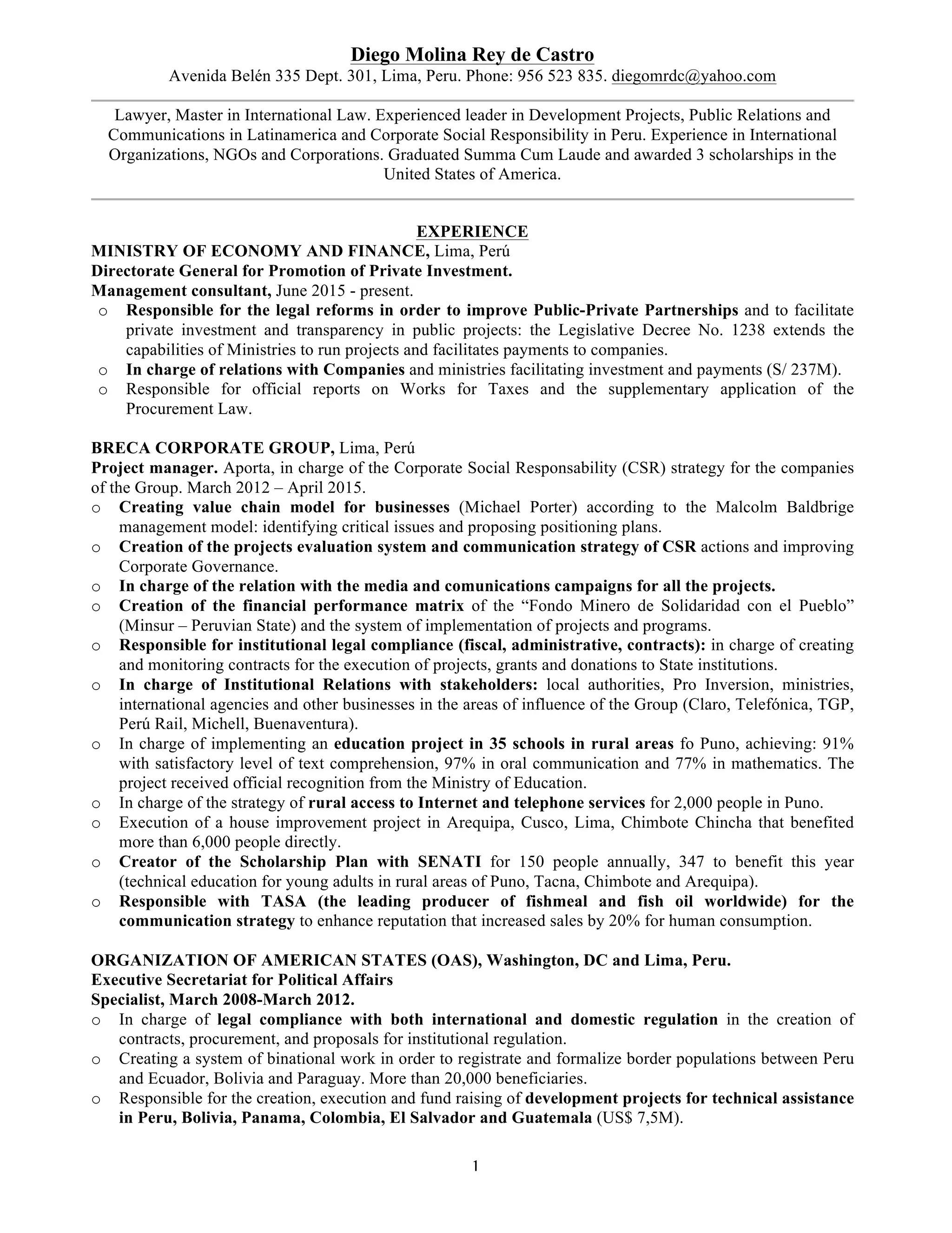 Molina Resume | PDF