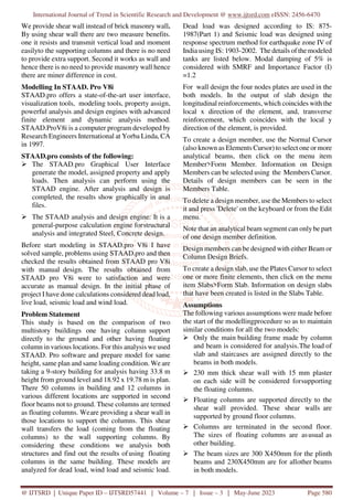 An Analysis of a Tall Structure with Shear Panel and floating Columns in Seismic Zone IV by ...