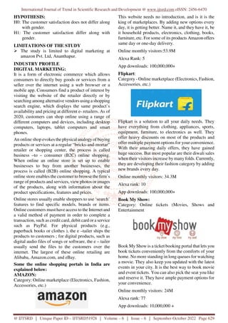 A Study on Customer Satisfaction Analysis on Digital Marketing at Amazon in Ananthapur | PDF