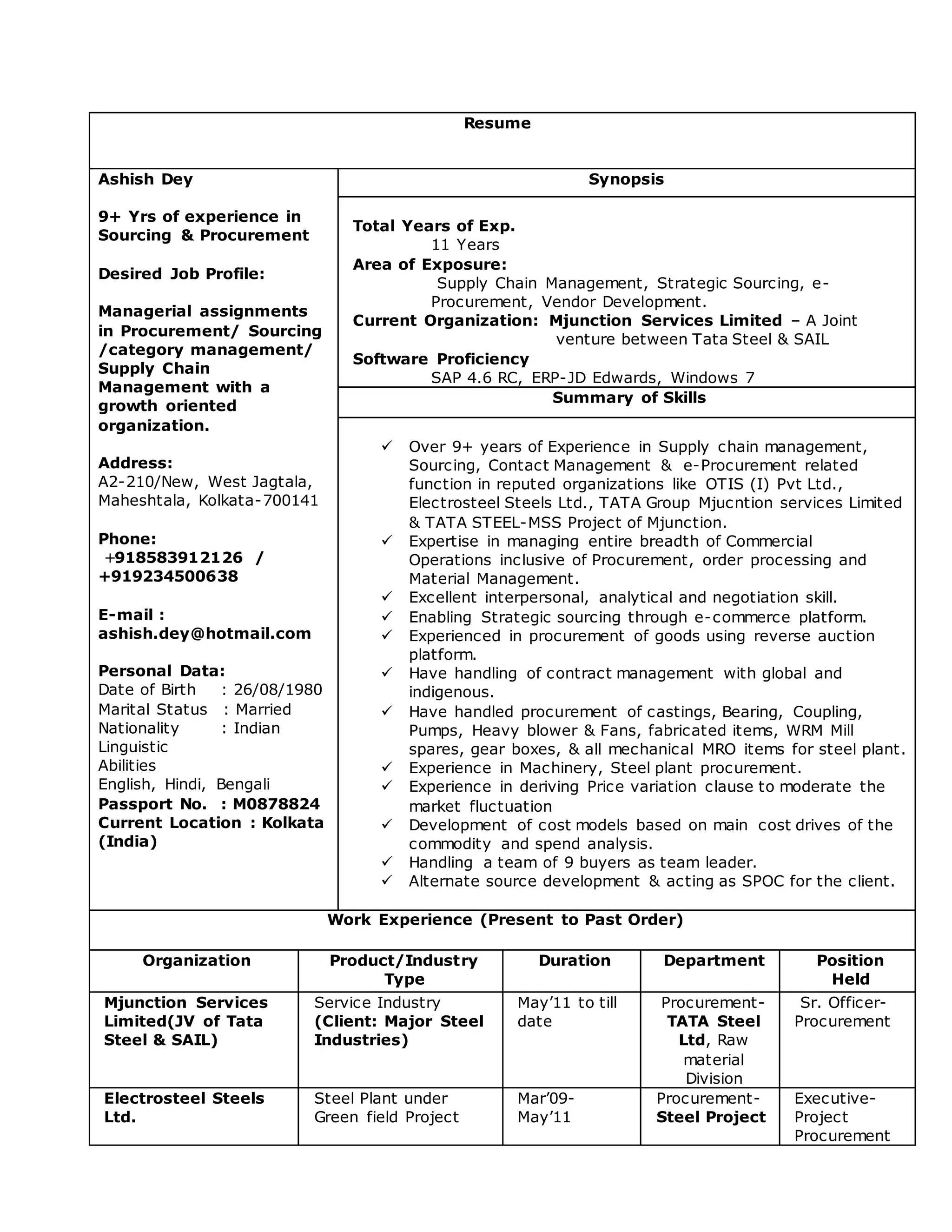 Resume-Ashish (1) | DOCX | Logistics | Business