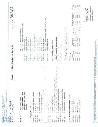 Official Transcript SFU | PDF