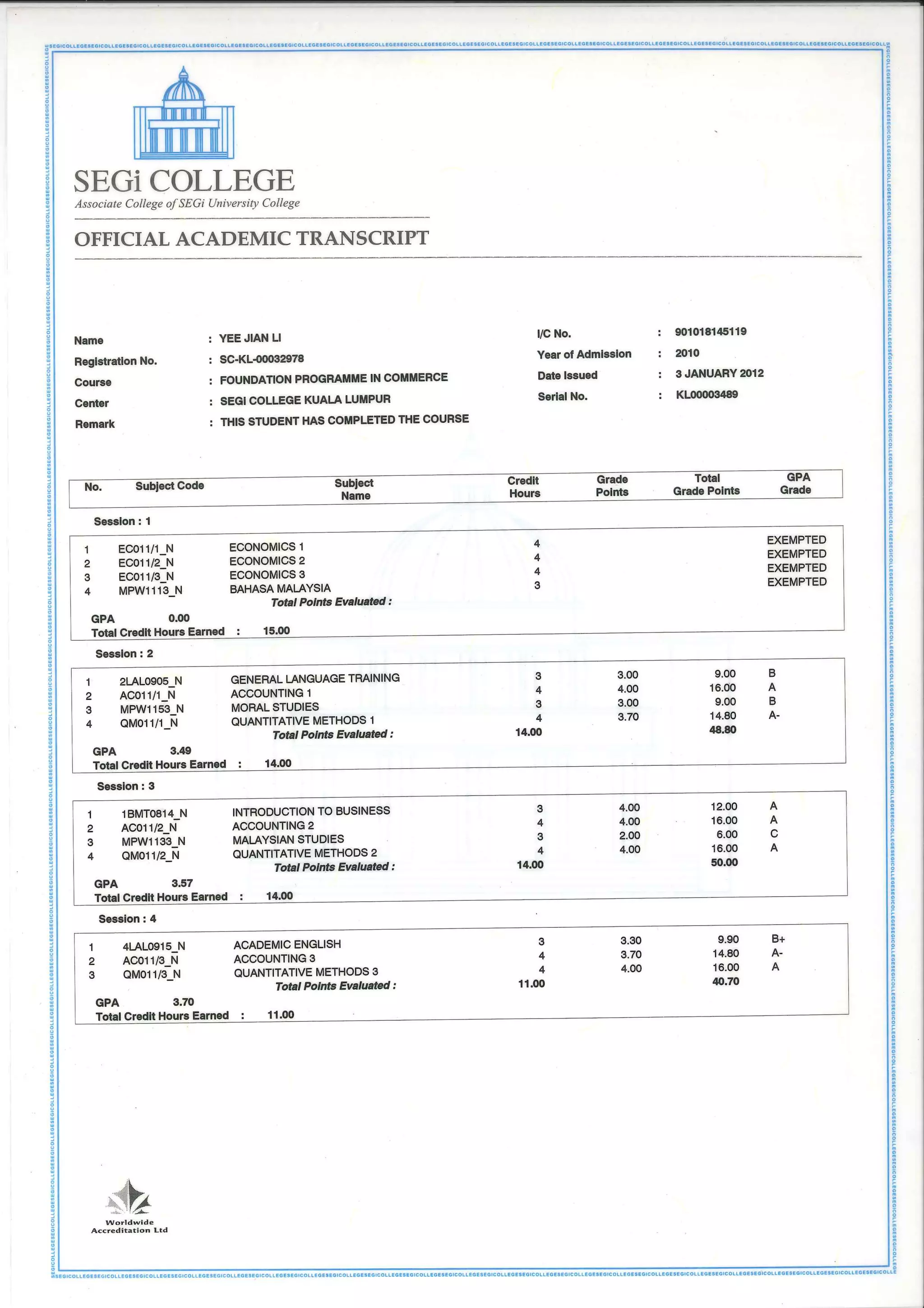Foundation cert | PDF