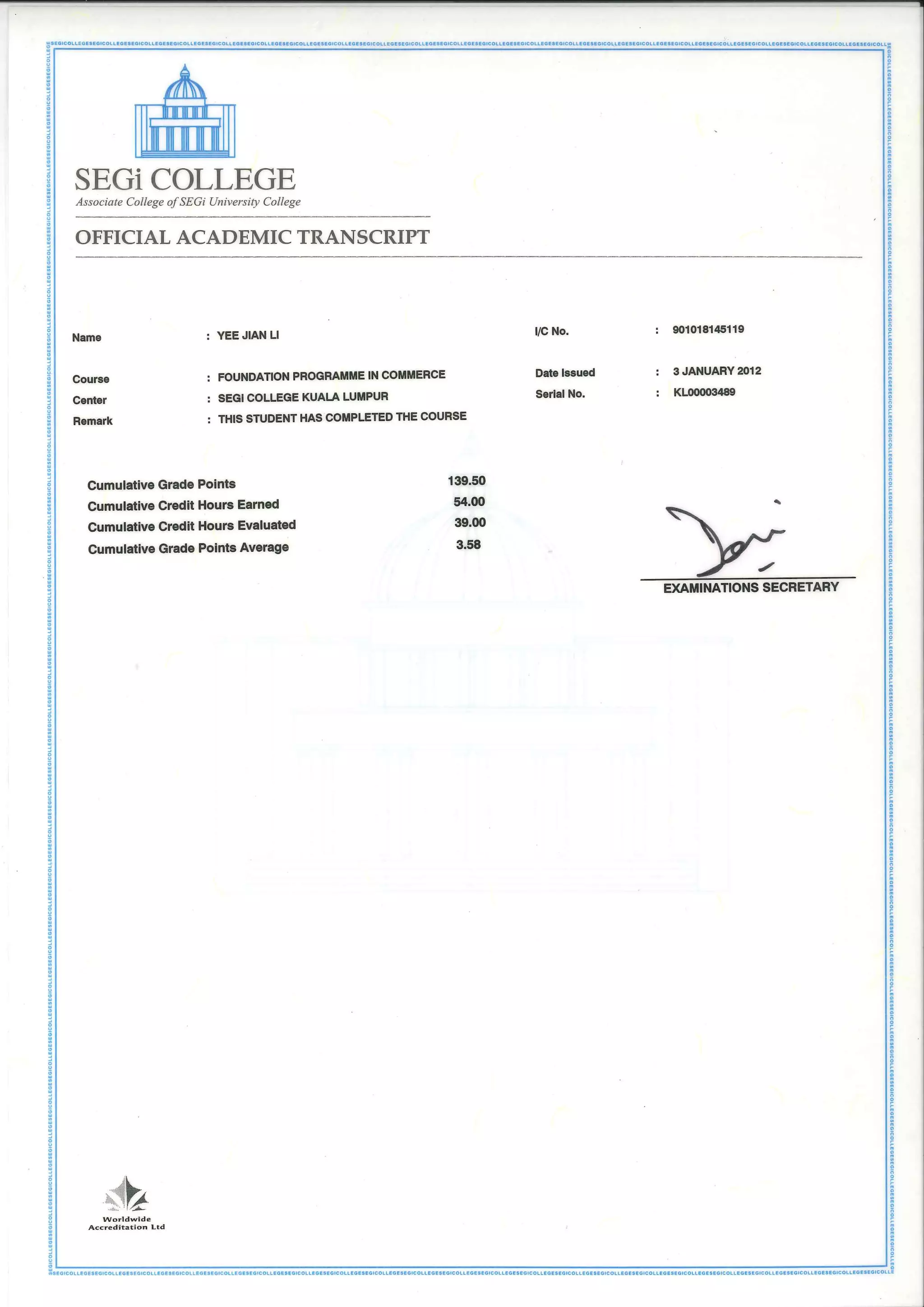 Foundation cert | PDF