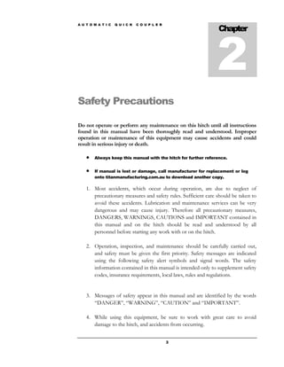 OPERATOR'S MANUAL-TILT HITCH | PDF | First Aid | Injuries