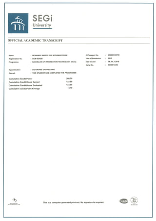 Degree and Transcripts | PDF
