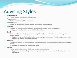 Advising Student Leaders to Build Better Organizations | PPT