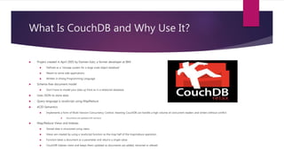 CouchDB | PPTX | Databases | Computer Software and Applications