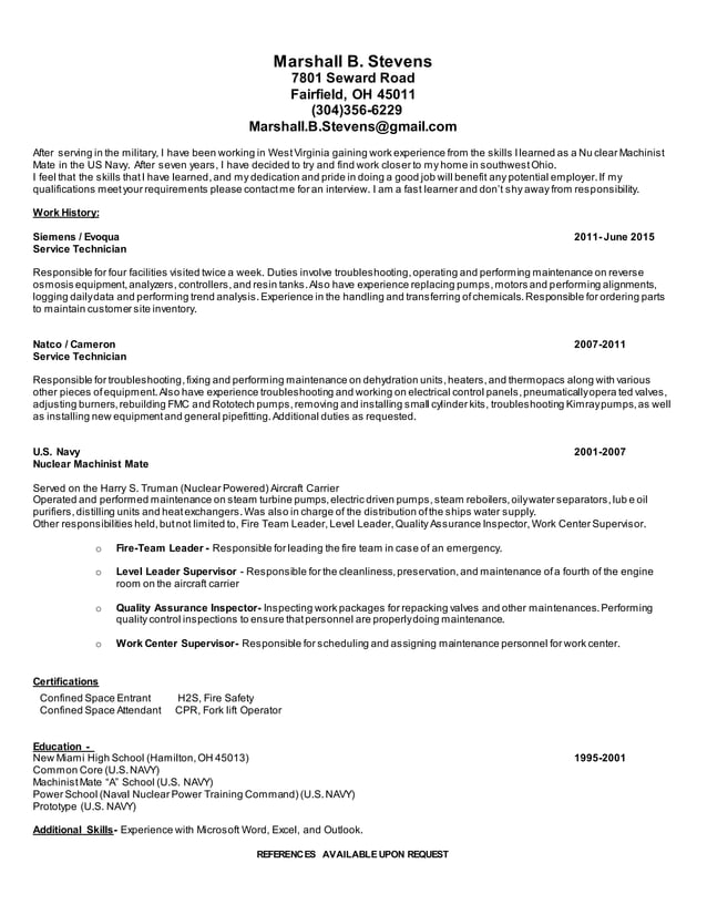 Marshall Stevens Resume | DOCX | Careers