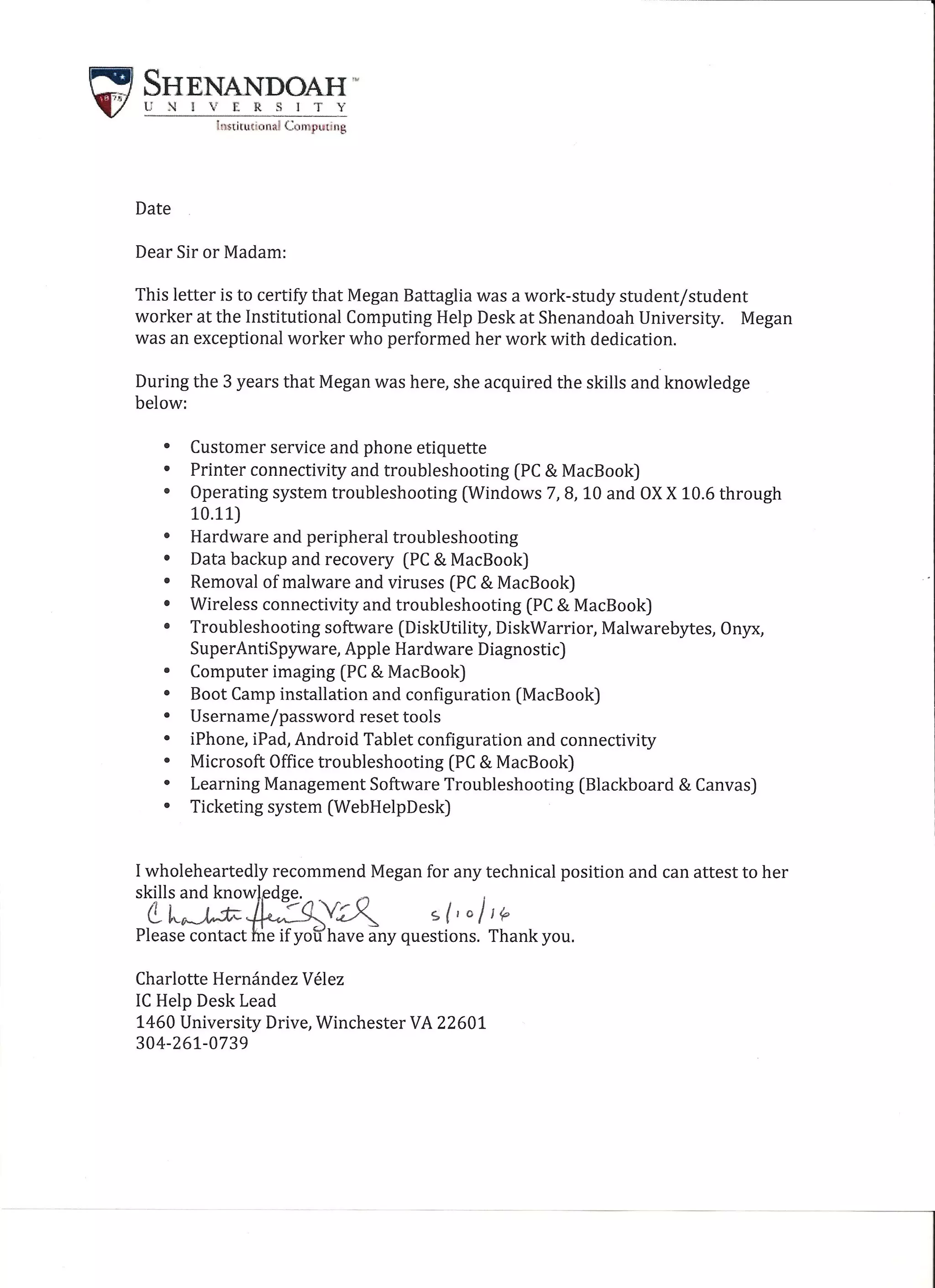 IT Certification Letter | PDF