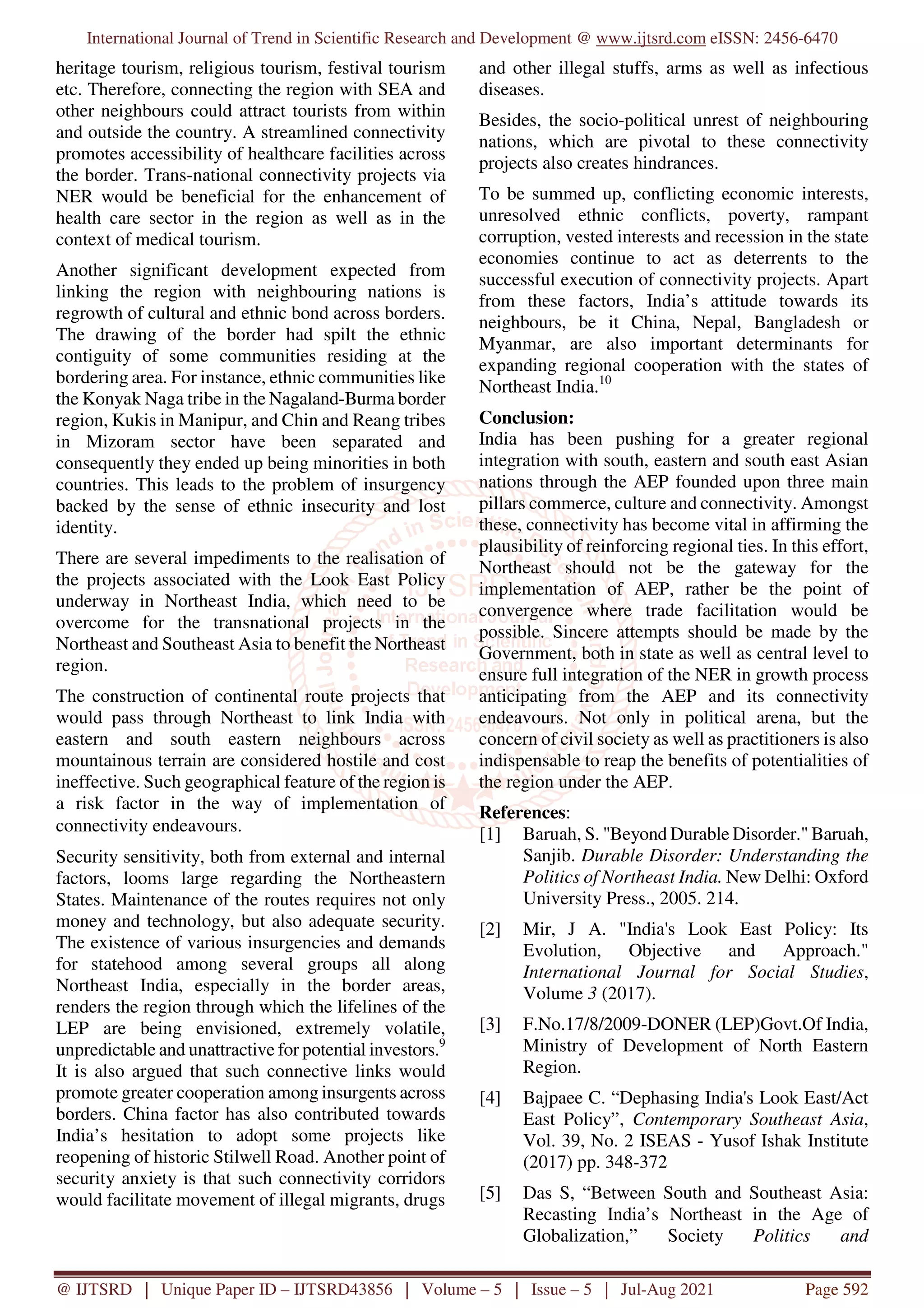 Connectivity Projects through Northeast India An Overview from the ...