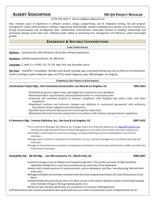Albert S. QA Mgr. -Resume | DOC