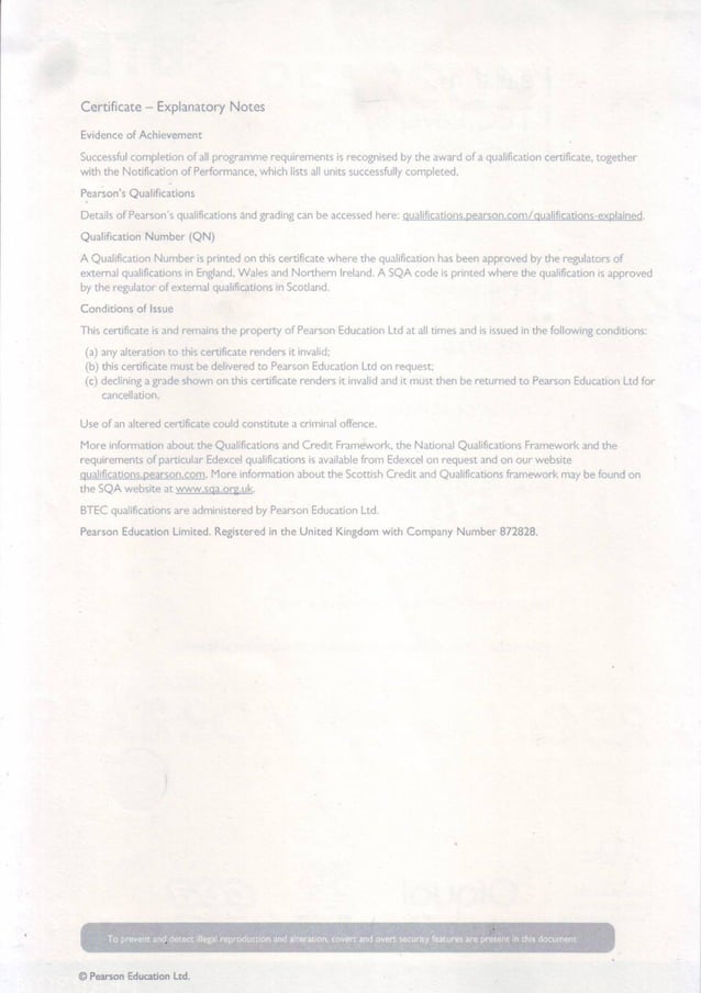 Higher National Diploma in Aeronautical (Edexcel certificate with 18 ...