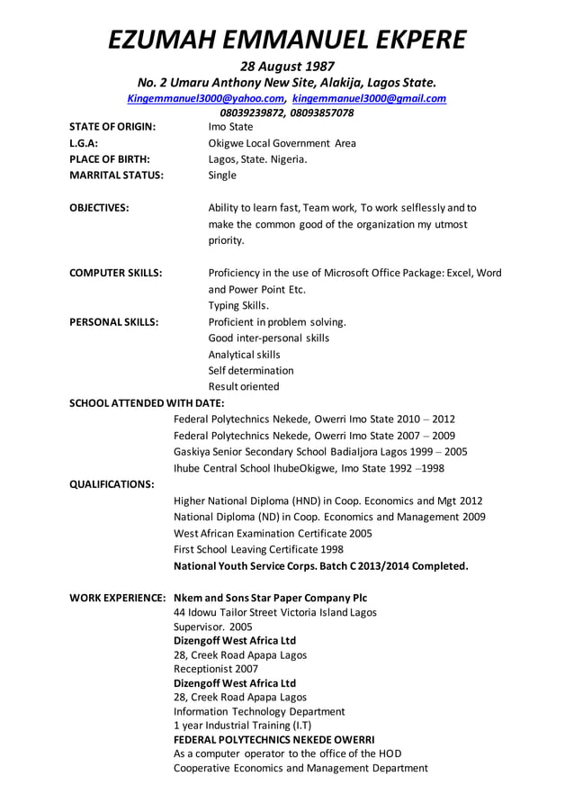 EMMANUEL'S CV | DOCX