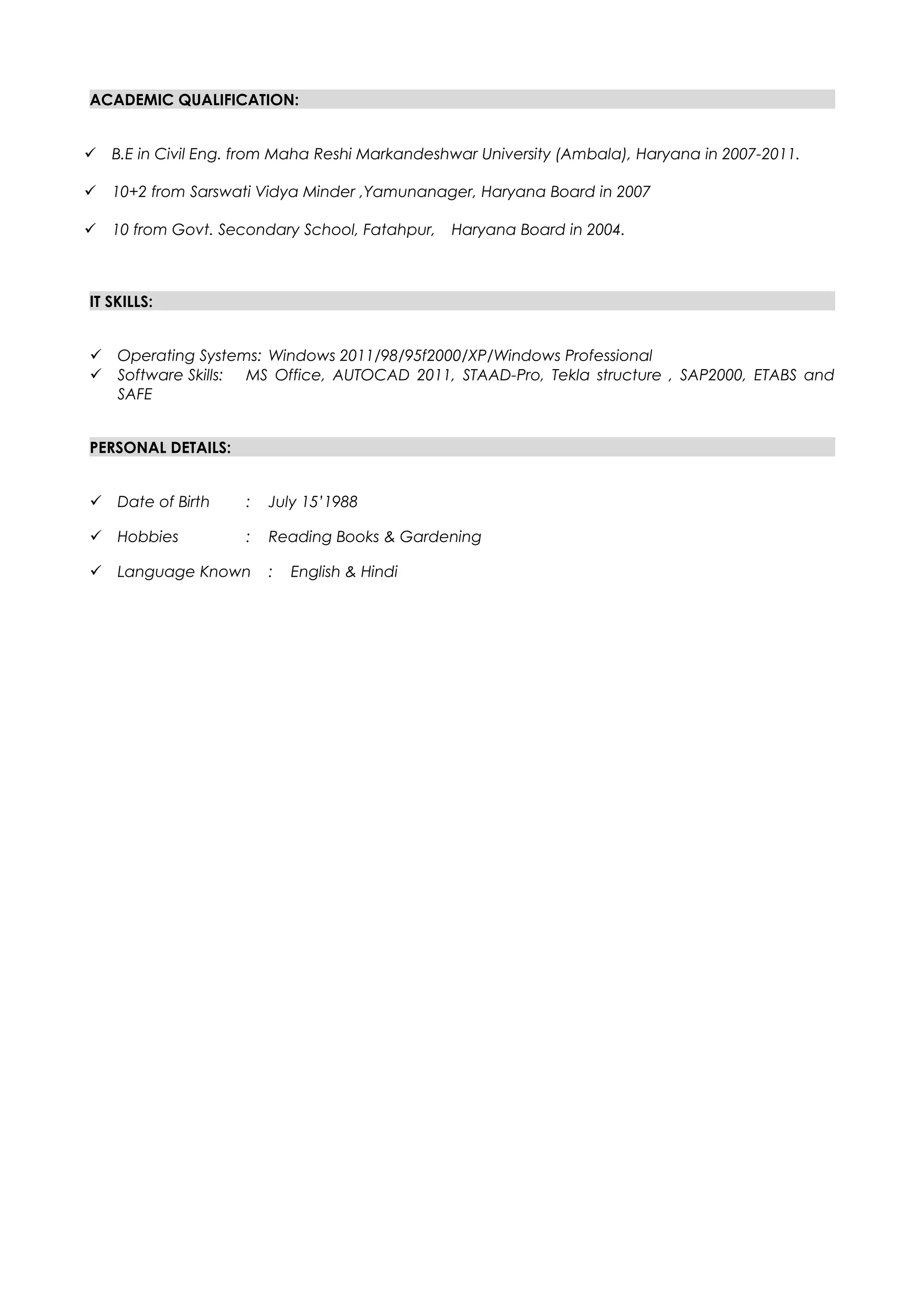Resume vikas kamboj | PDF Resume vikas kamboj | PDF