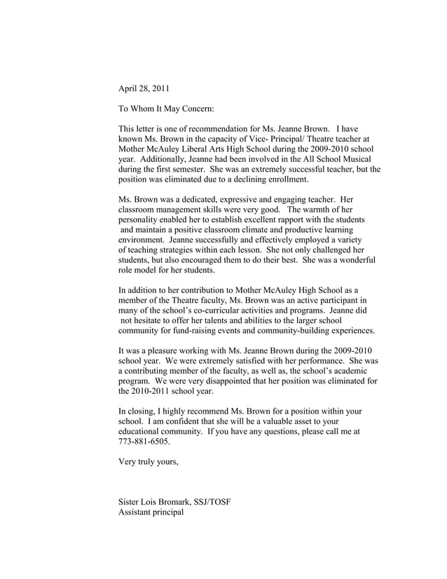 letter of rec sr lois | DOC | Professional School | Postgraduate Education