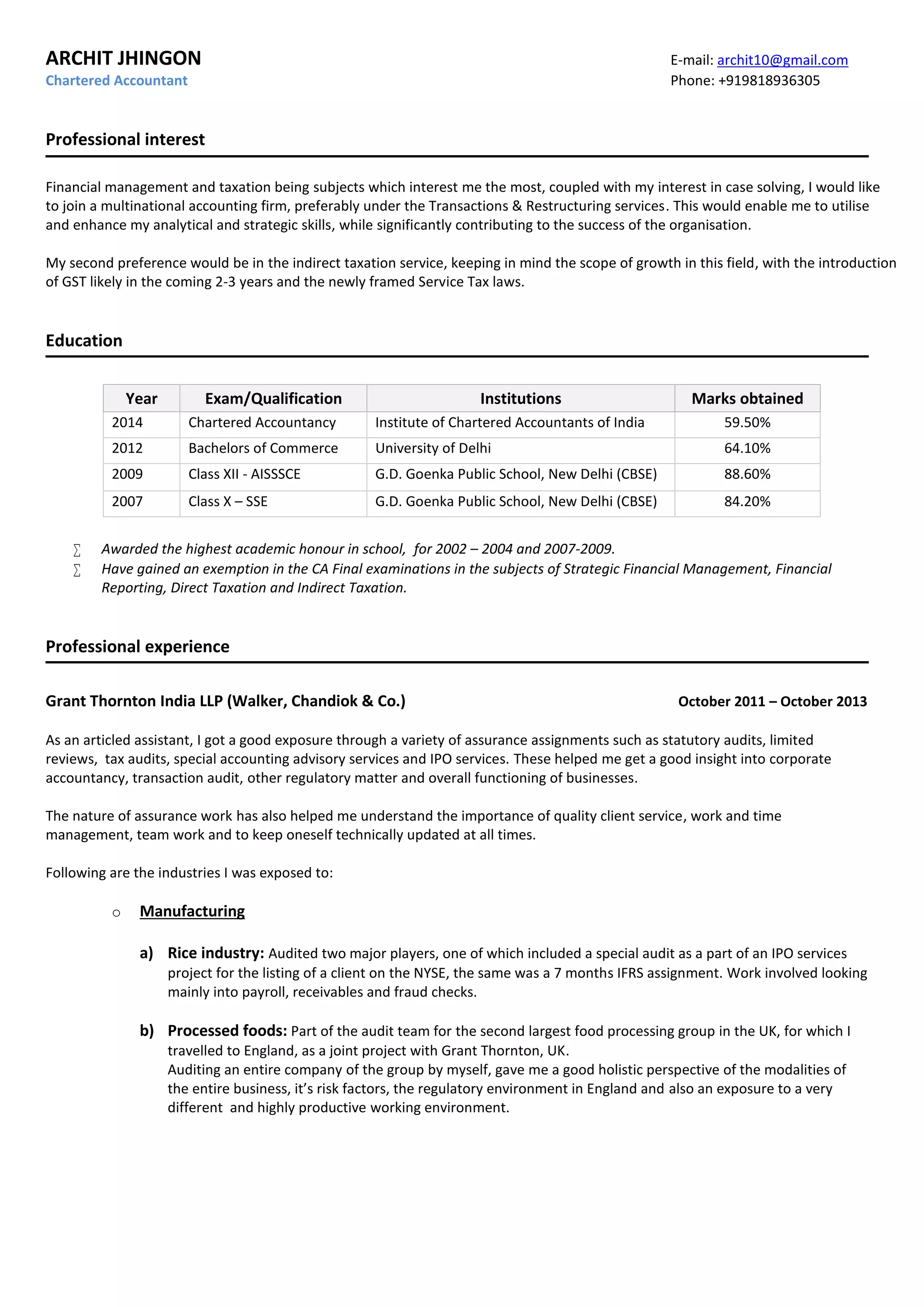 CV_Archit Jhingon 2 | PDF