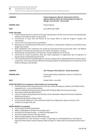 CV of Keith Malander | DOCX
