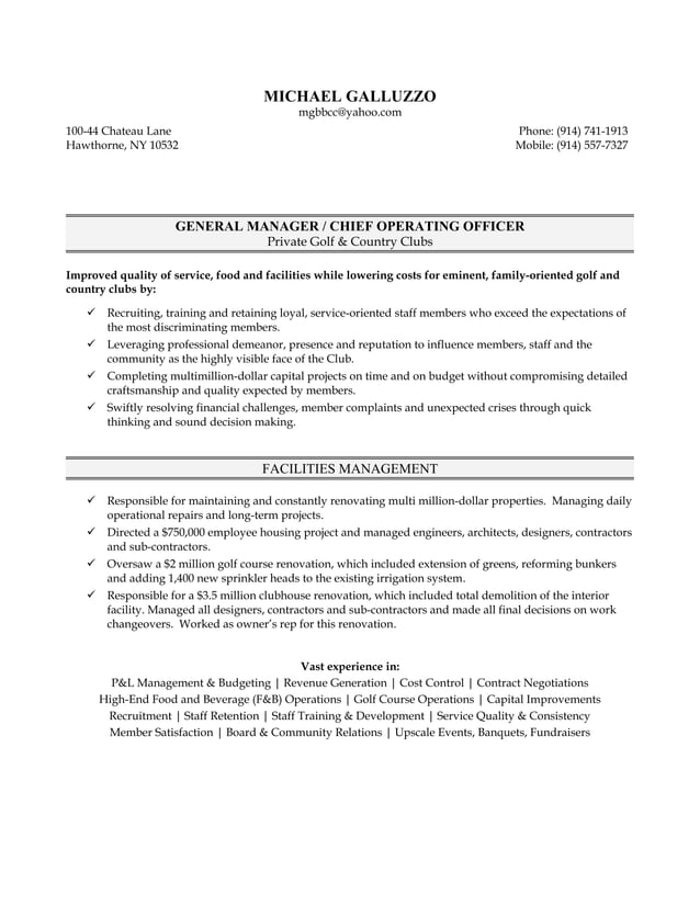 Michael Galluzzo Resume | PDF