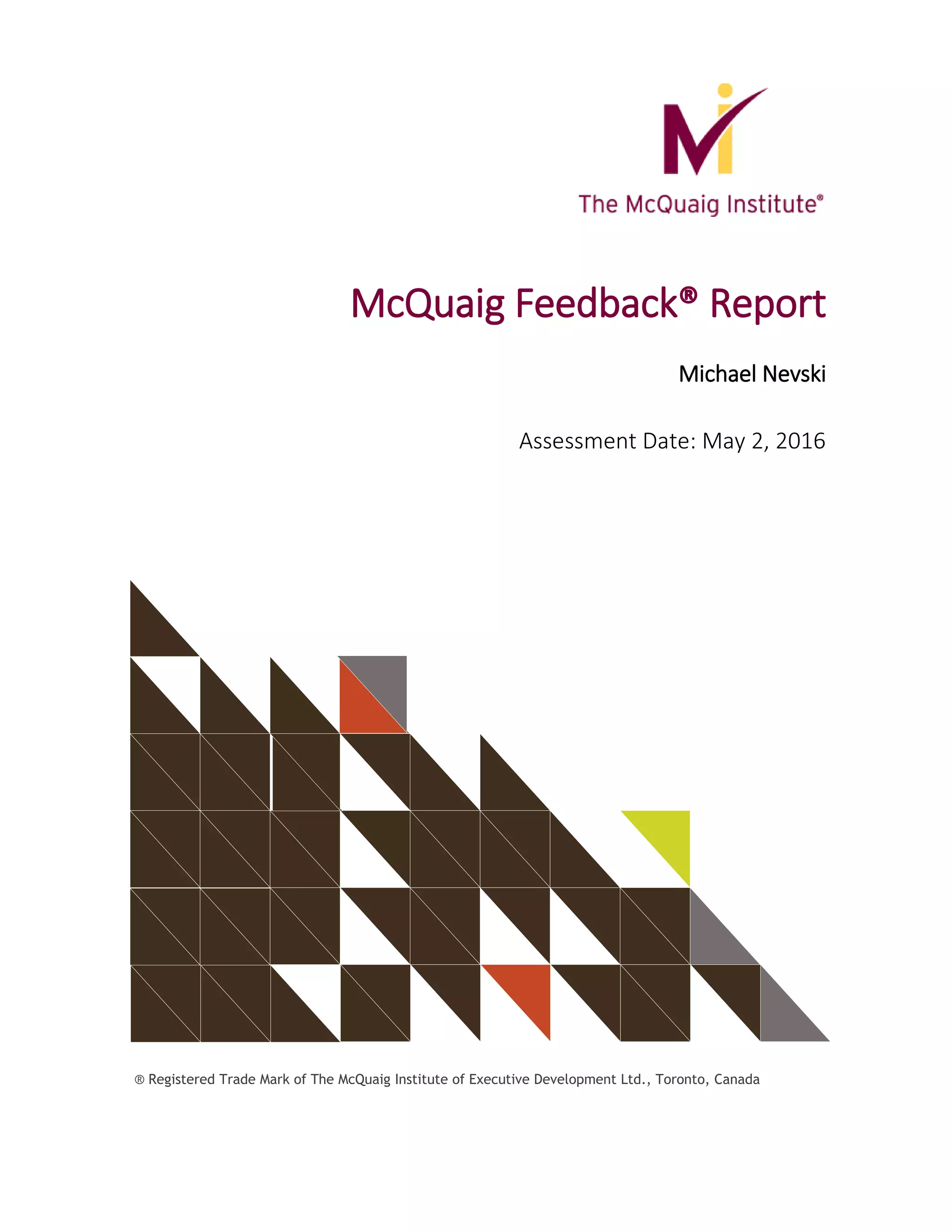 Michael Nevski - McQuaig Feedback Report | PDF