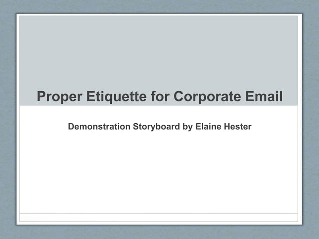 eLearning Storyboard Sample, Email Etiquette | PPT
