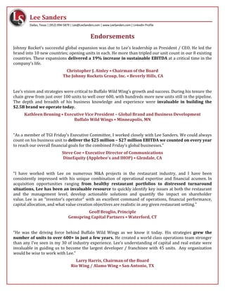 Lee Sanders_Endorsements | PDF