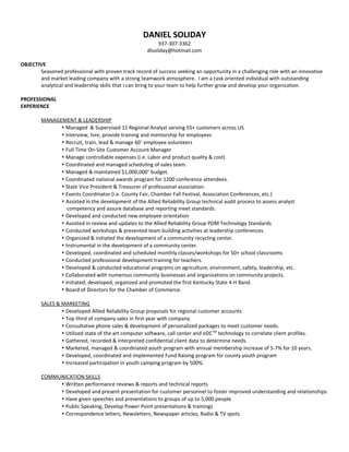 Dan Soliday Skills Resume | PDF