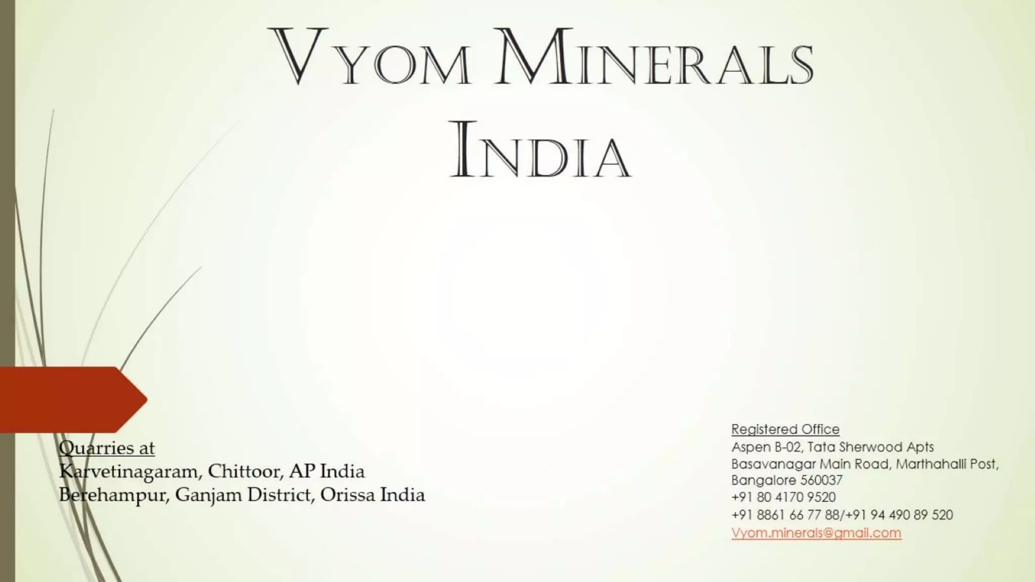 Vyom Minerals India | PPTX