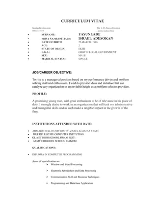 ISRAEL CV UPDATE | PDF