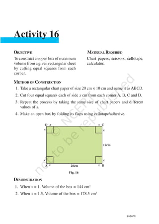 ACTIVITY of mathematics class 12th | PDF