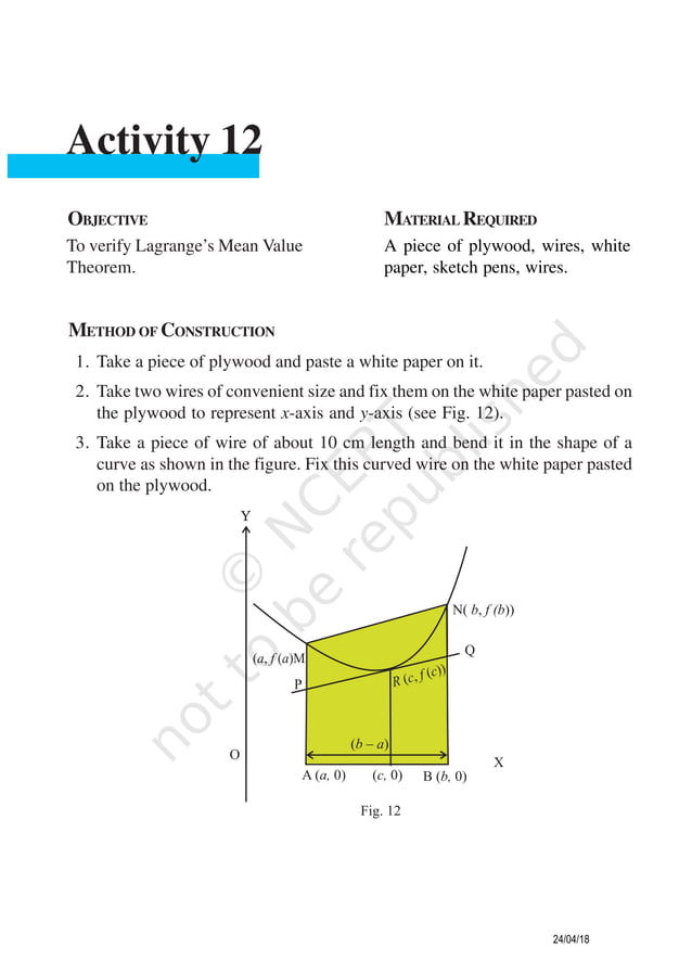 ACTIVITY of mathematics class 12th | PDF