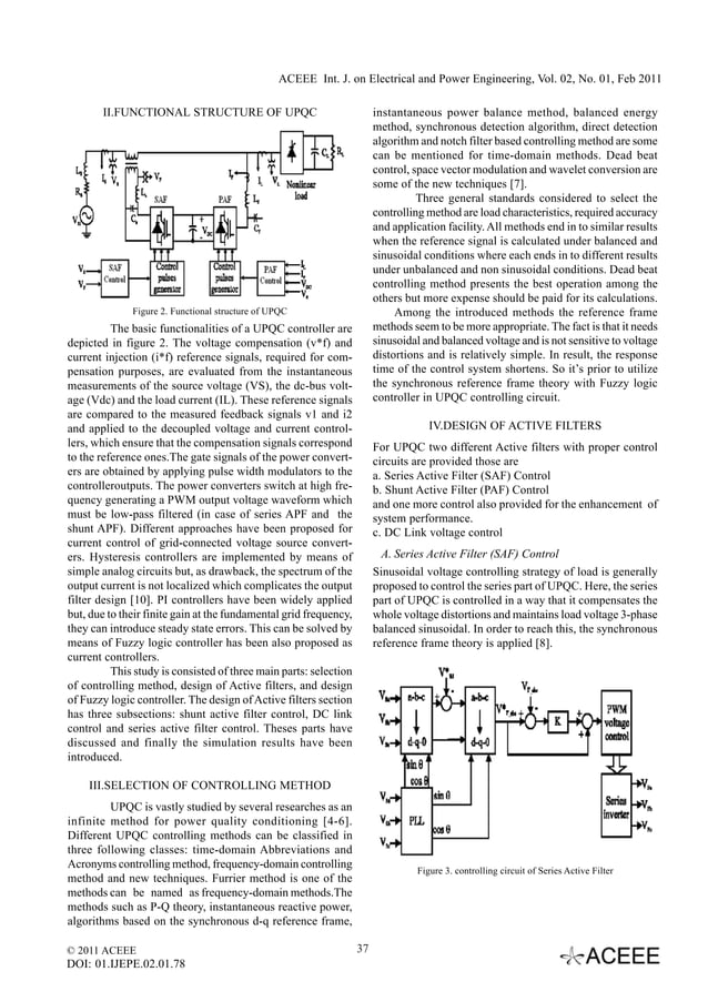 Design of UPQC with Minimization of DC Link voltage for the Improvement of Power Quality by ...