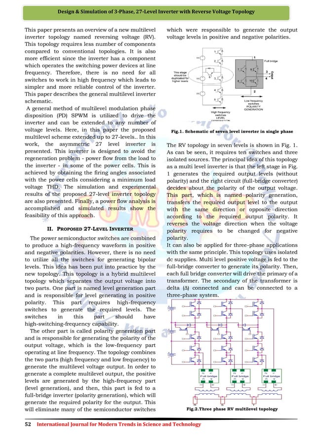 Design & Simulation of 3-Phase, 27-Level Inverter with Reverse Voltage ...