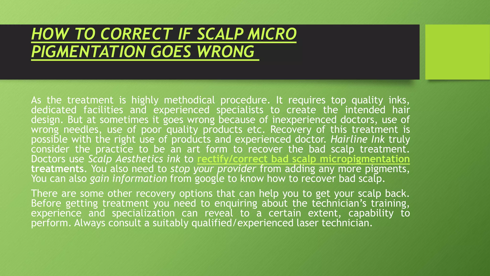 Scalp Micropigmentation aftercare tips -Sensitive Care Tips | PPTX