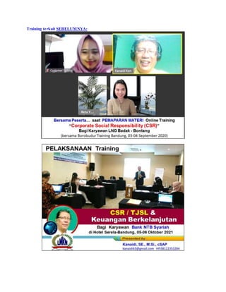 Silabus Training "Effective Corporate Social Responsibility (CSR) & PUBLIC RELATIONs (Kehumasan ...