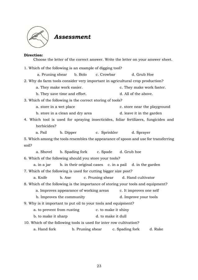 7_8. TLE Agricultural Crop Production Quarter 1 Module 1_ Farm Tools ...