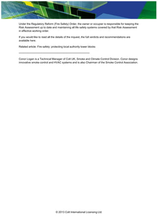 The Lakanal House inquest and Local Authority tower blocks | DOC