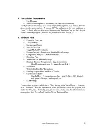 Pitch Document Criteria | PDF | Business Accounting & Finance | Business
