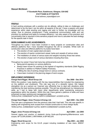 Stewart McGleish CV | PDF