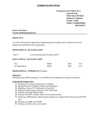 Saurav Srivastava CV.. | PDF