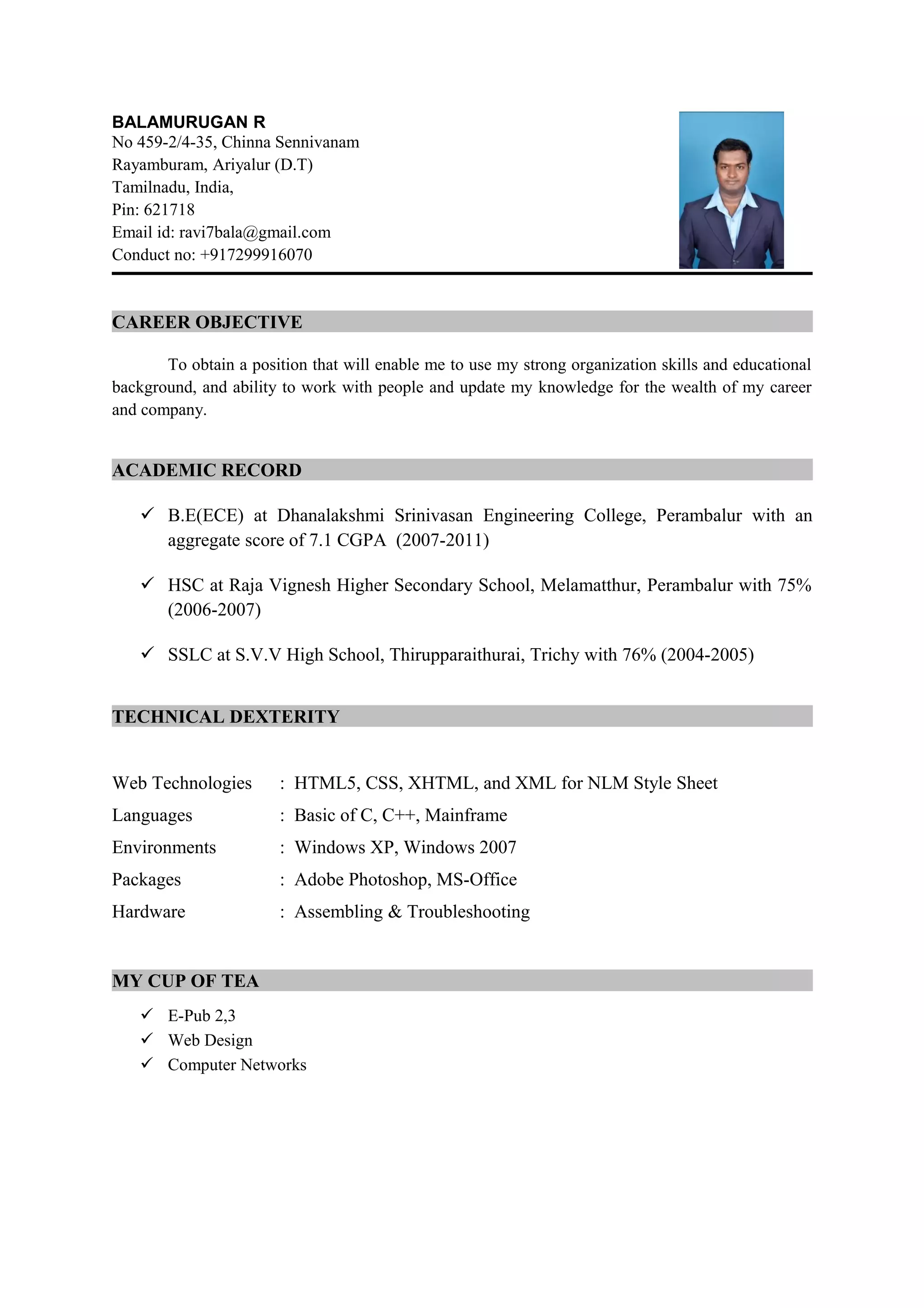 Bala resume | DOC